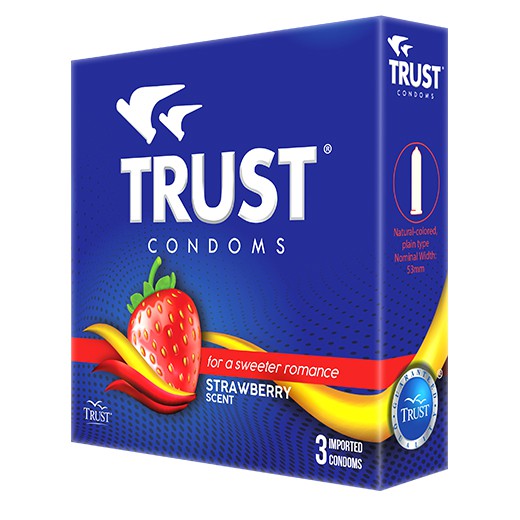 Trust Condoms Strawberry Scent by 3's, Pack of 1 | Shopee Philippines