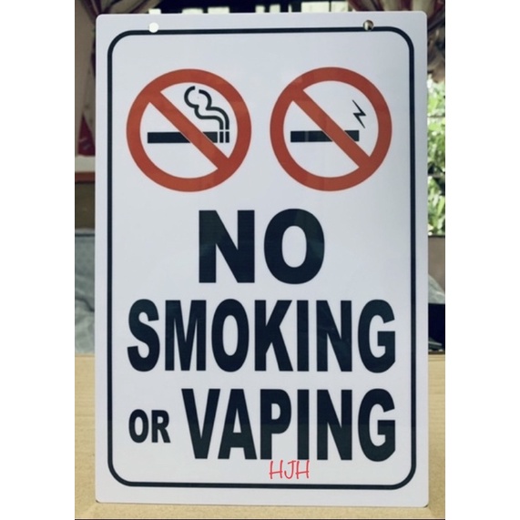 No Smoking Or Vaping Hard PVC Signage 7.8x11 inches | Shopee Philippines