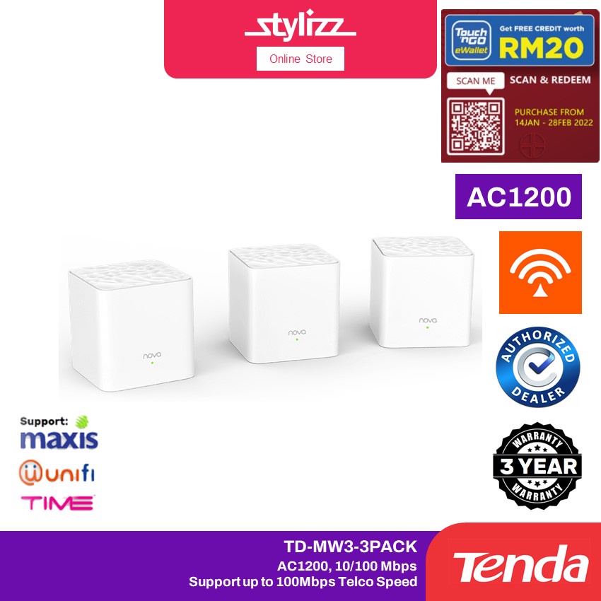 Tenda Nova MW3 AC1200 MU-MIMO Whole Home Mesh WiFi System | Shopee ...