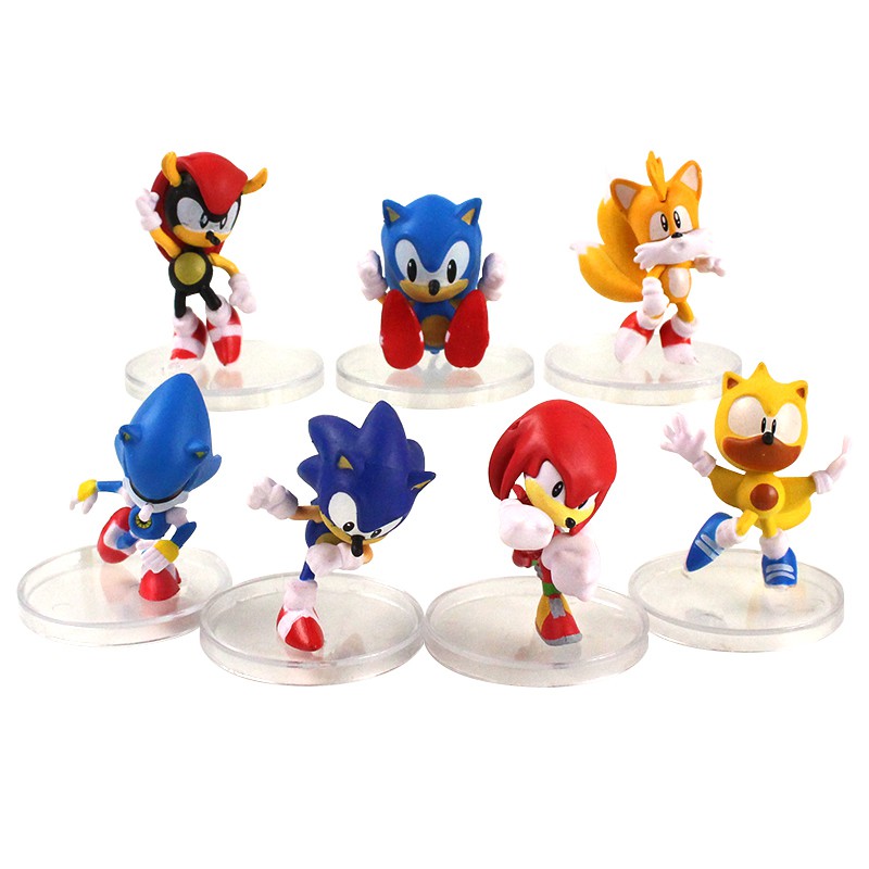 7Pcs/Set 5-6cm Sonic the Hedgehog Sonic Figures Toy Sonic Shadow Tails ...