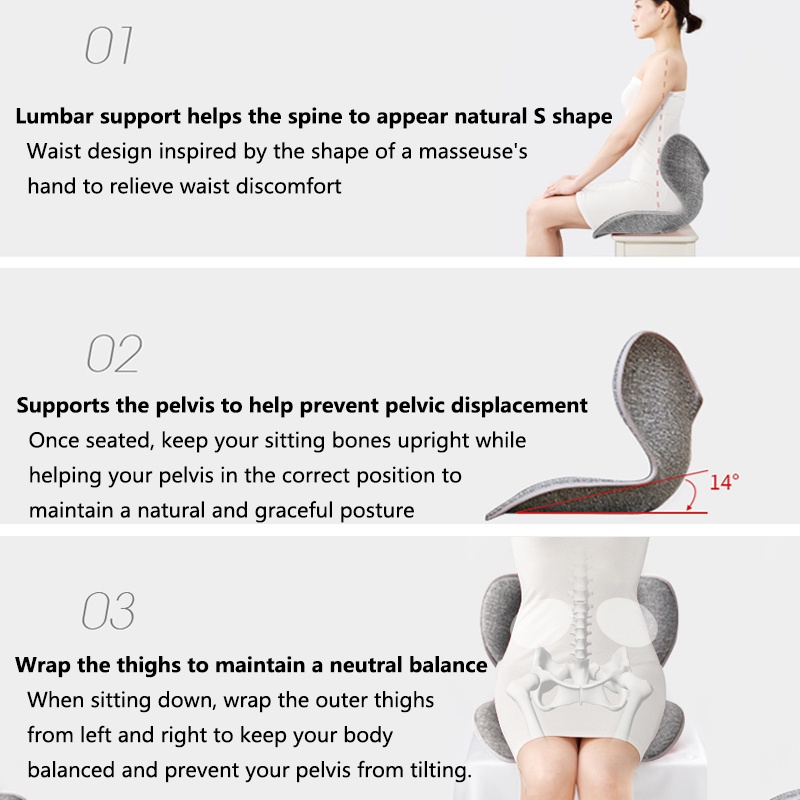 Petal Seat Cushion For Office Chair Lumbar Support Posture Corrector Pillow Back Curble Chair ...