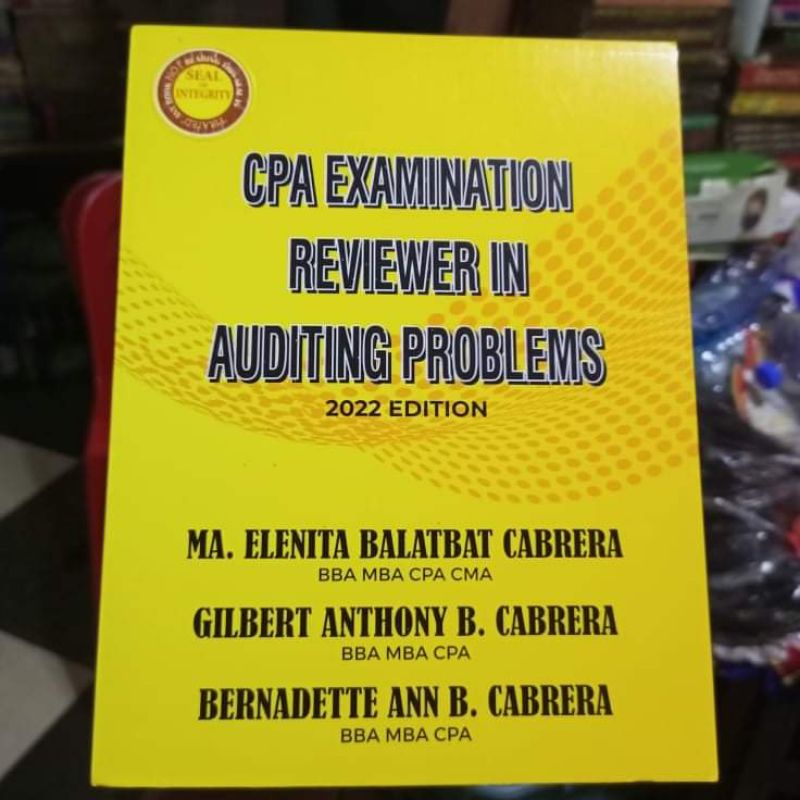 CPA EXAMINATION REVIEWER IN AUDITING PROBLEMS by Cabrera | Shopee ...