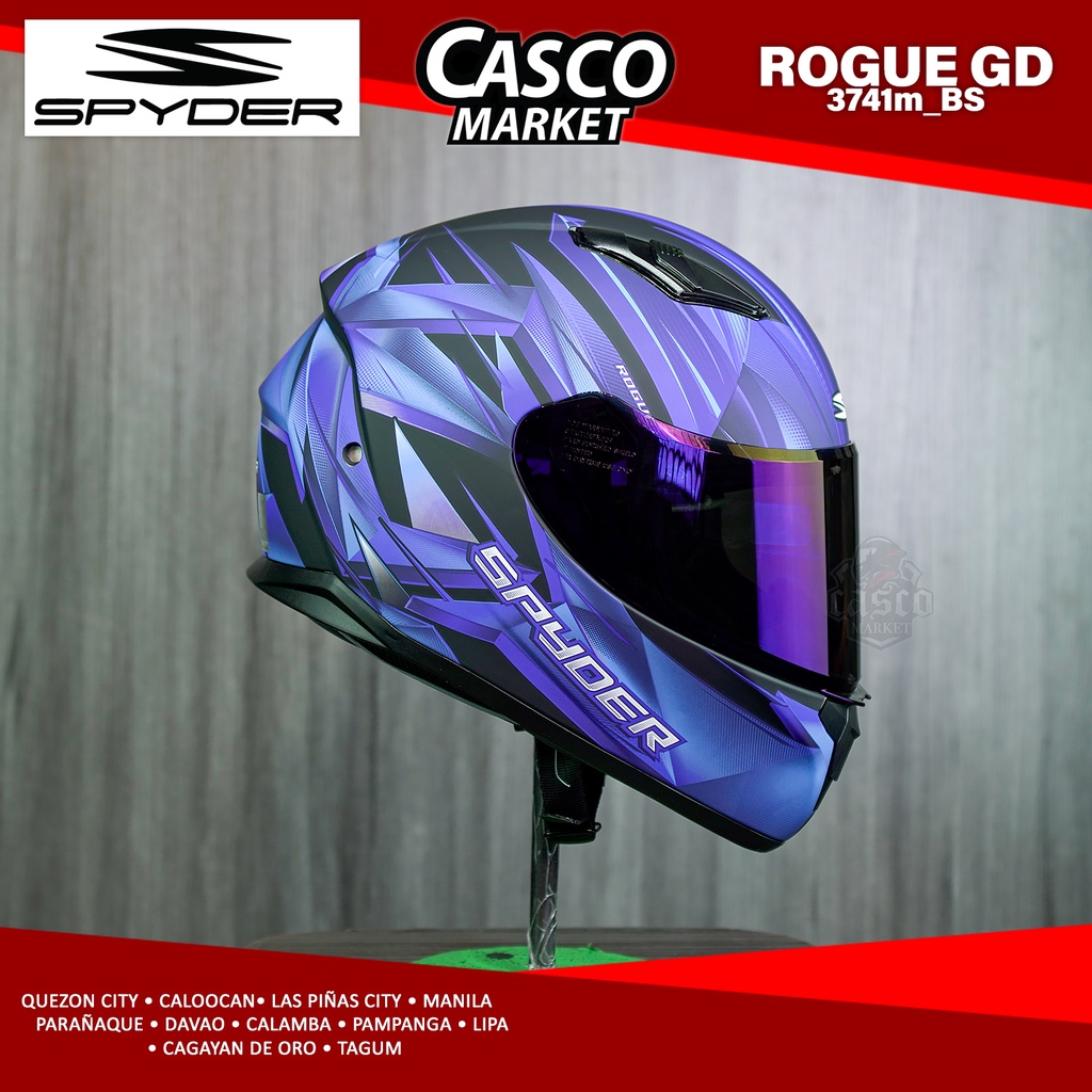 SPYDER ROGUE GD FULL FACE DUAL VISOR MOTORCYCLE HELMET | Shopee Philippines
