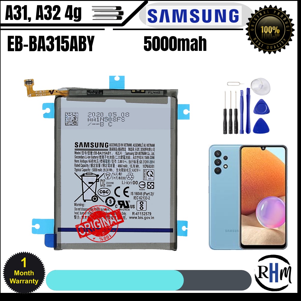 SAM SUNG A31, A32 4G Battery, Model: EB-BA315ABY 5000mAh Li-Ion Battery ...