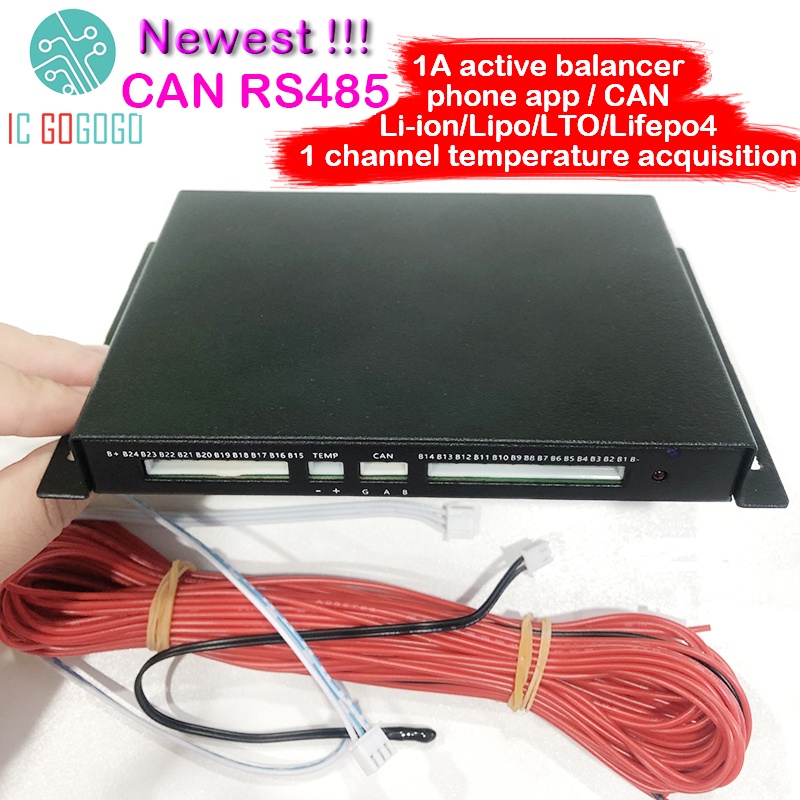 CAN Bus RS485 Protocol Temp 1A 2A Balance Battery Active Equalizer Bluetooth 2S ~ 24S BMS Li-ion ...
