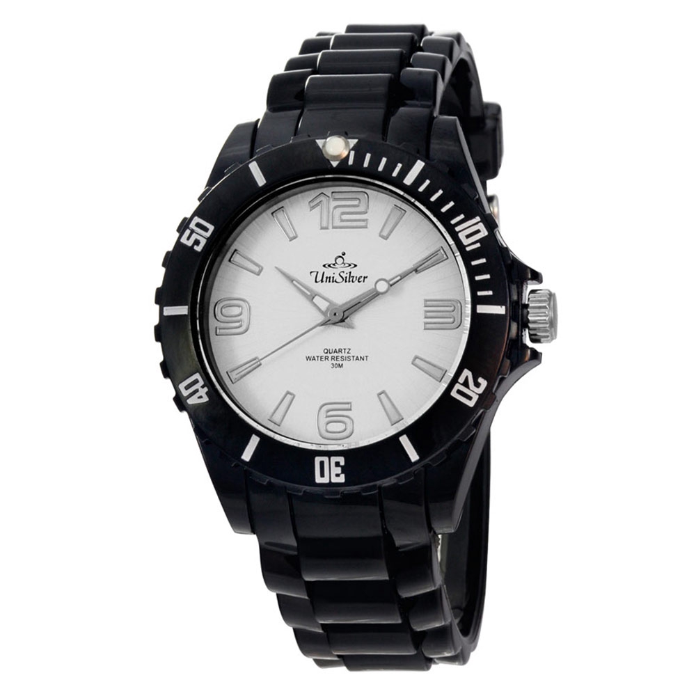 UniSilver TIME Razzle Black Analog Rubber Watch KW768-1105 | Shopee ...