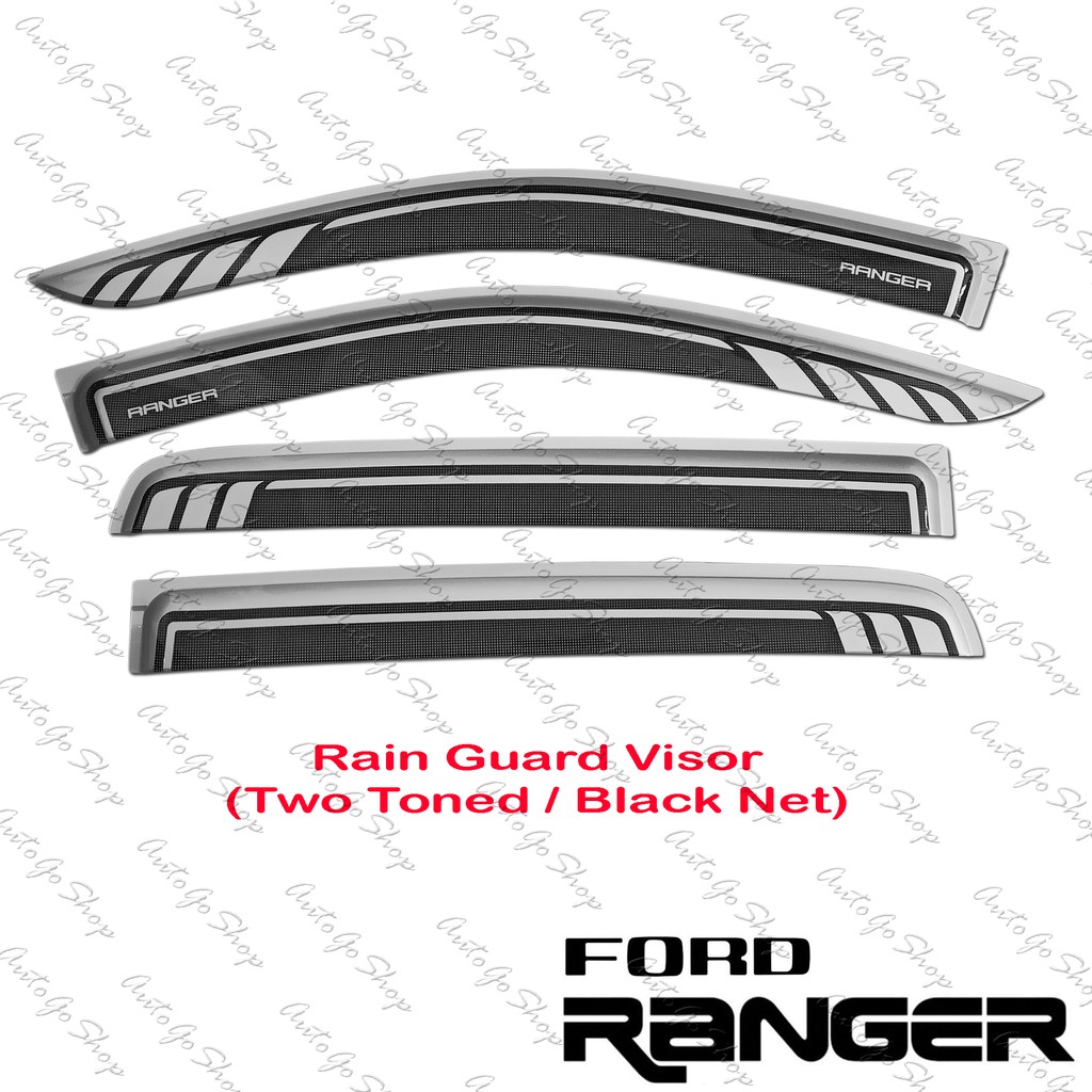 Ford Ranger 2022-2025 Two Toned Black Net Rain Guard Visor | Shopee ...