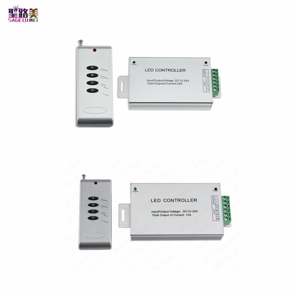 DC12V-24V Low Volt 4key RF Remote Wireless LED RGB Controller 12A 24A ...