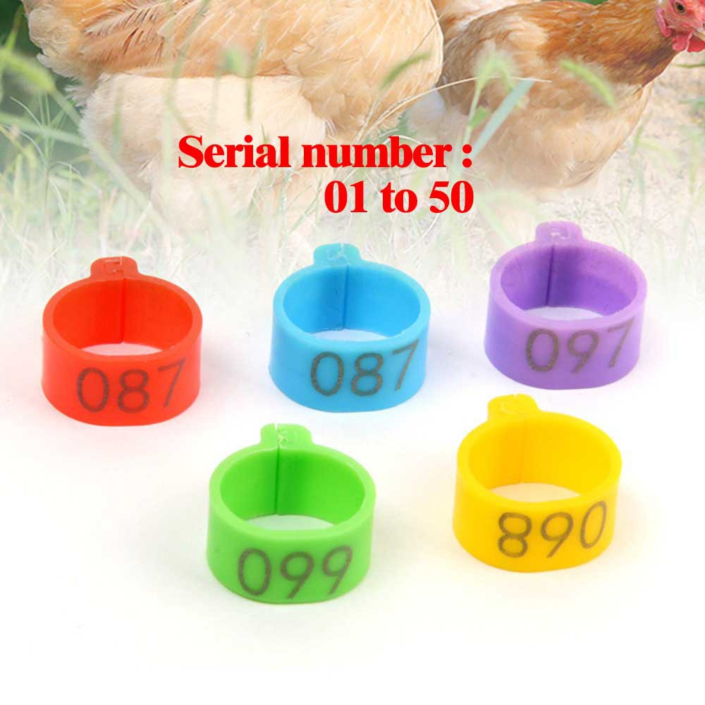 50pcs 16mm Goose Chicken Foot Clip Rings Serial number Poultry Leg ...