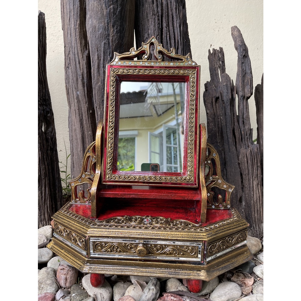 Vintage Rosewood Tabletop Mirror W40 x Depth 16 x Height x 44 cm 1 ...