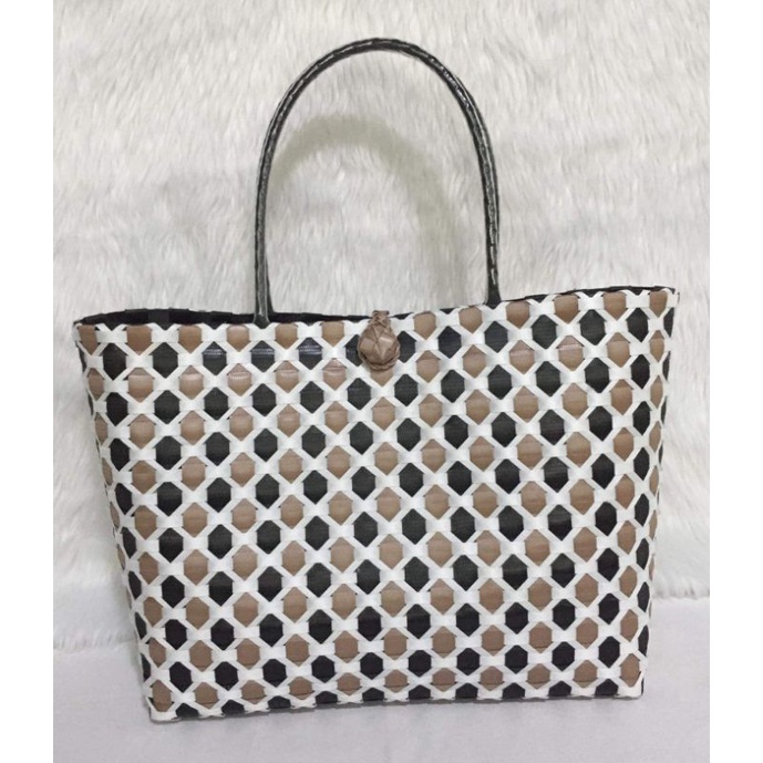 Likhang Kamay HARD Plastic Bayong Bag with intricate design | Shopee ...