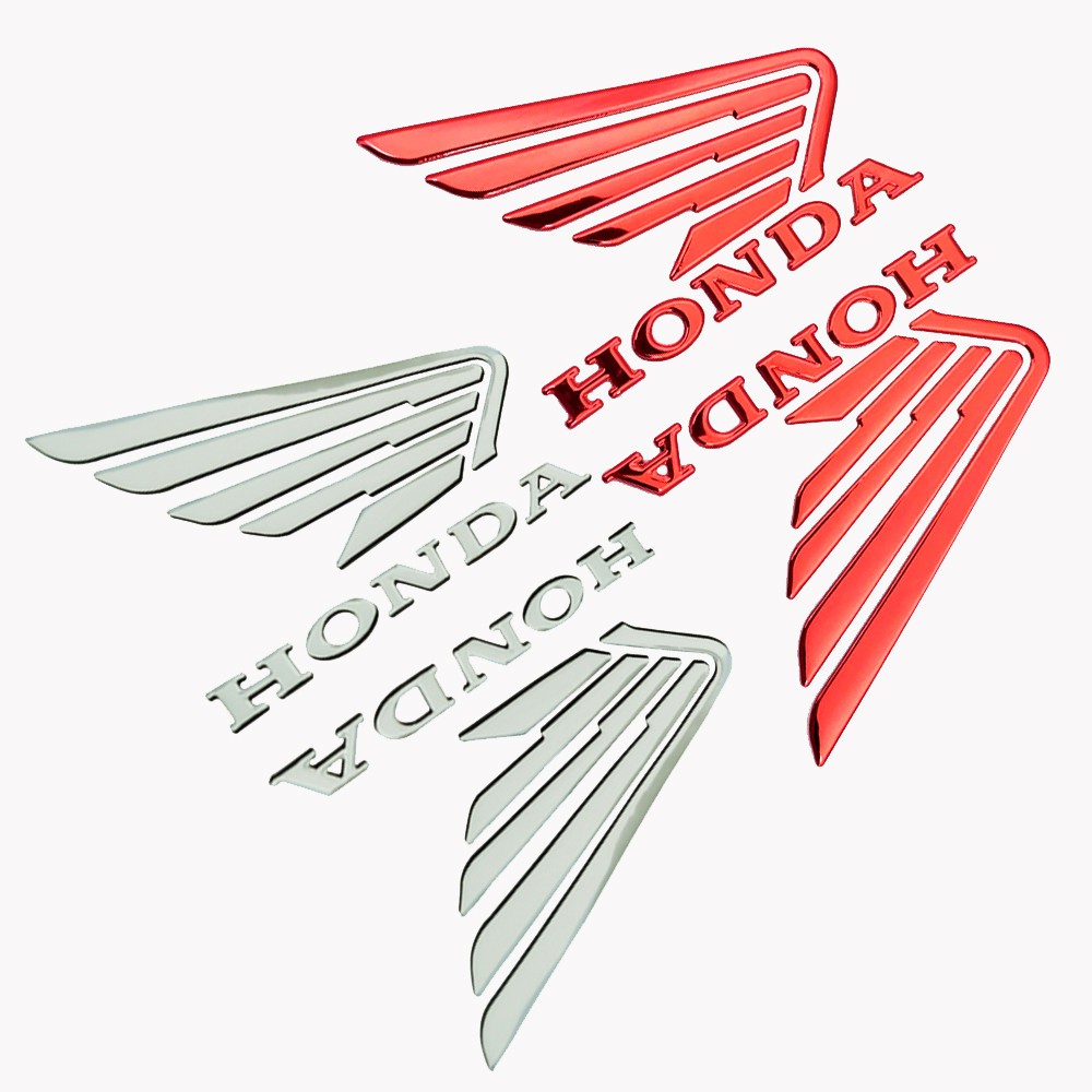 Motorcycles 3D Silver Gel Rubber Tank Emblems Decal Sticker for Honda ...