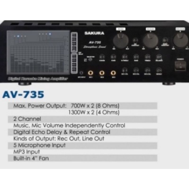 Sakura AV-735 Stereo Mixing Amplifier | Shopee Philippines