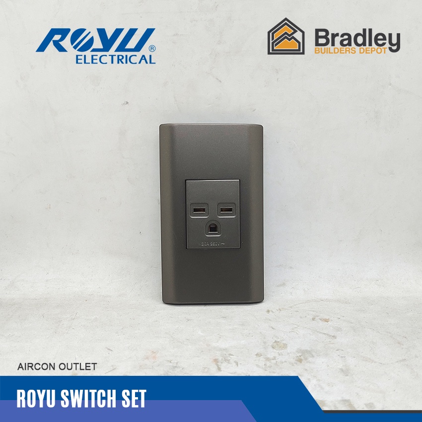 Royu Dark Gray Modern Switch and Outlet Set (Plano Series) | Shopee ...