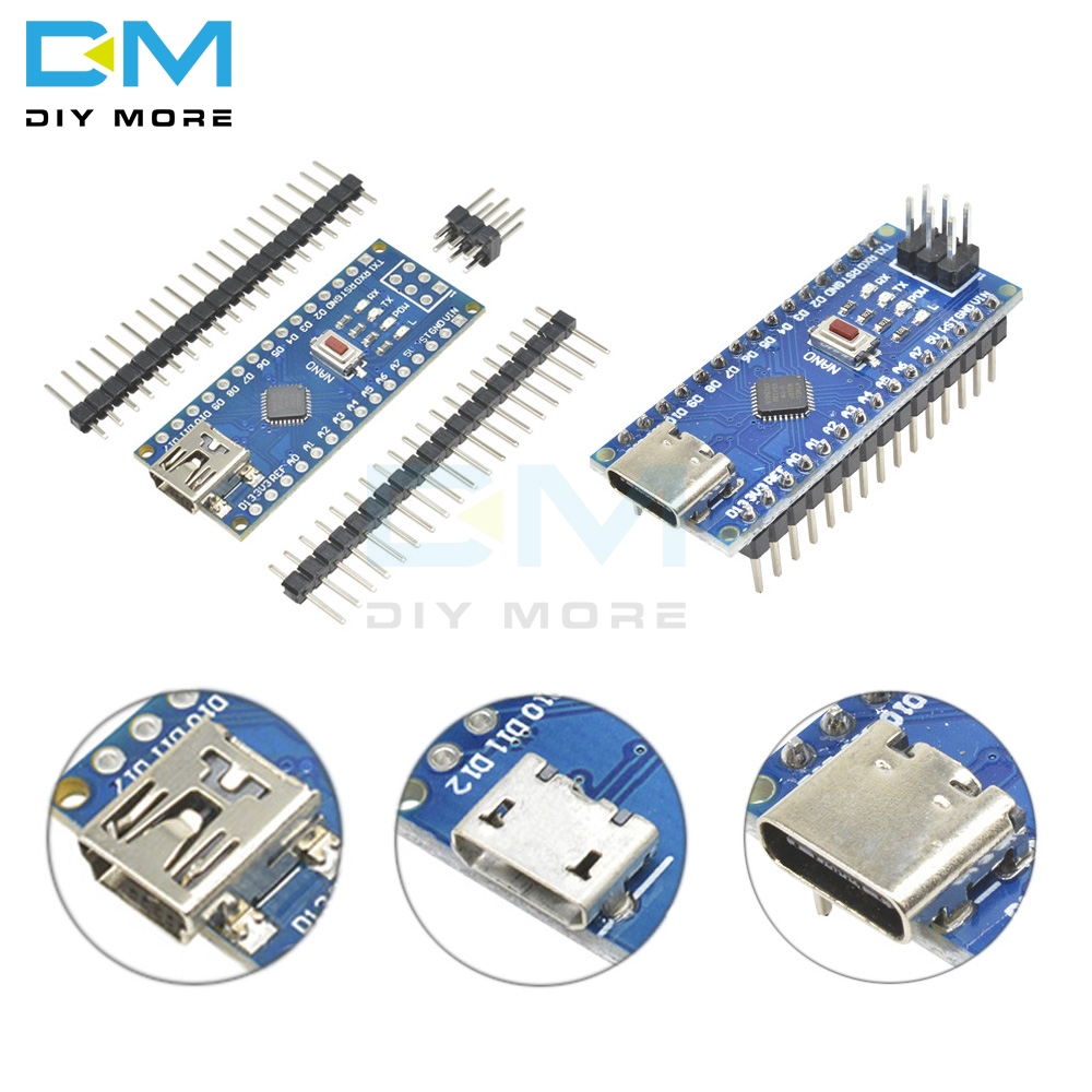 Mini USB/Micro USB/Type-C Adapter CH340 Nano V3.0 ATMEGA328P-MU ATMEGA328 Microcontroller Module ...