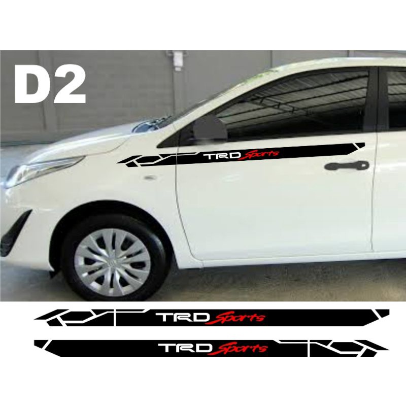 2pcs Side Lining Sticker TRD Sport Design Fit for any Toyota Vios ...