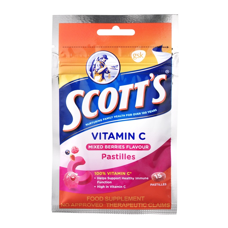 SCOTT'S Vitamin C Mixed Berries Flavour 15 Pastilles | Shopee Philippines