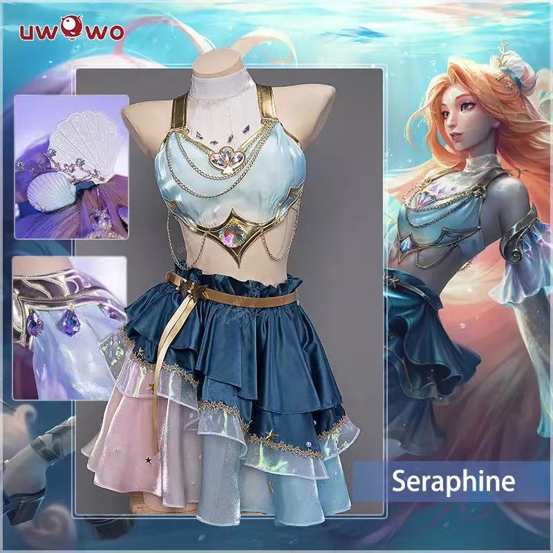 UWOWO lol Song of the Sea Seraphine to reach cosplay costume female sea ...