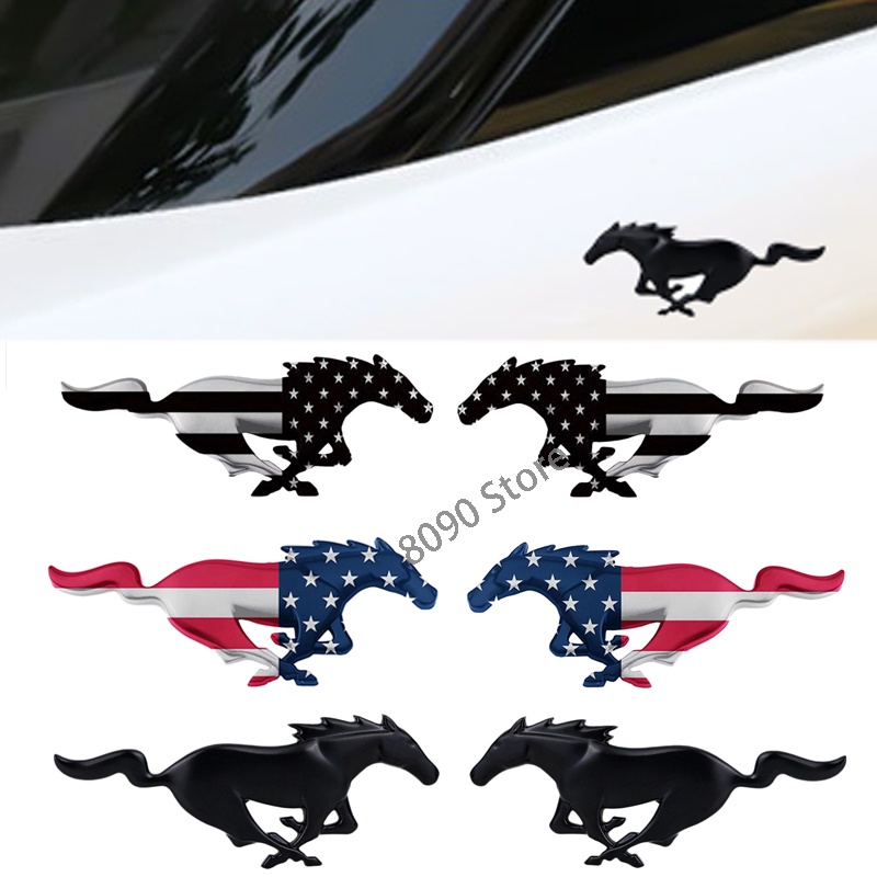Modified Mustang Car Body Metal Cover Scratches Sticker Auto Trunk Side ...