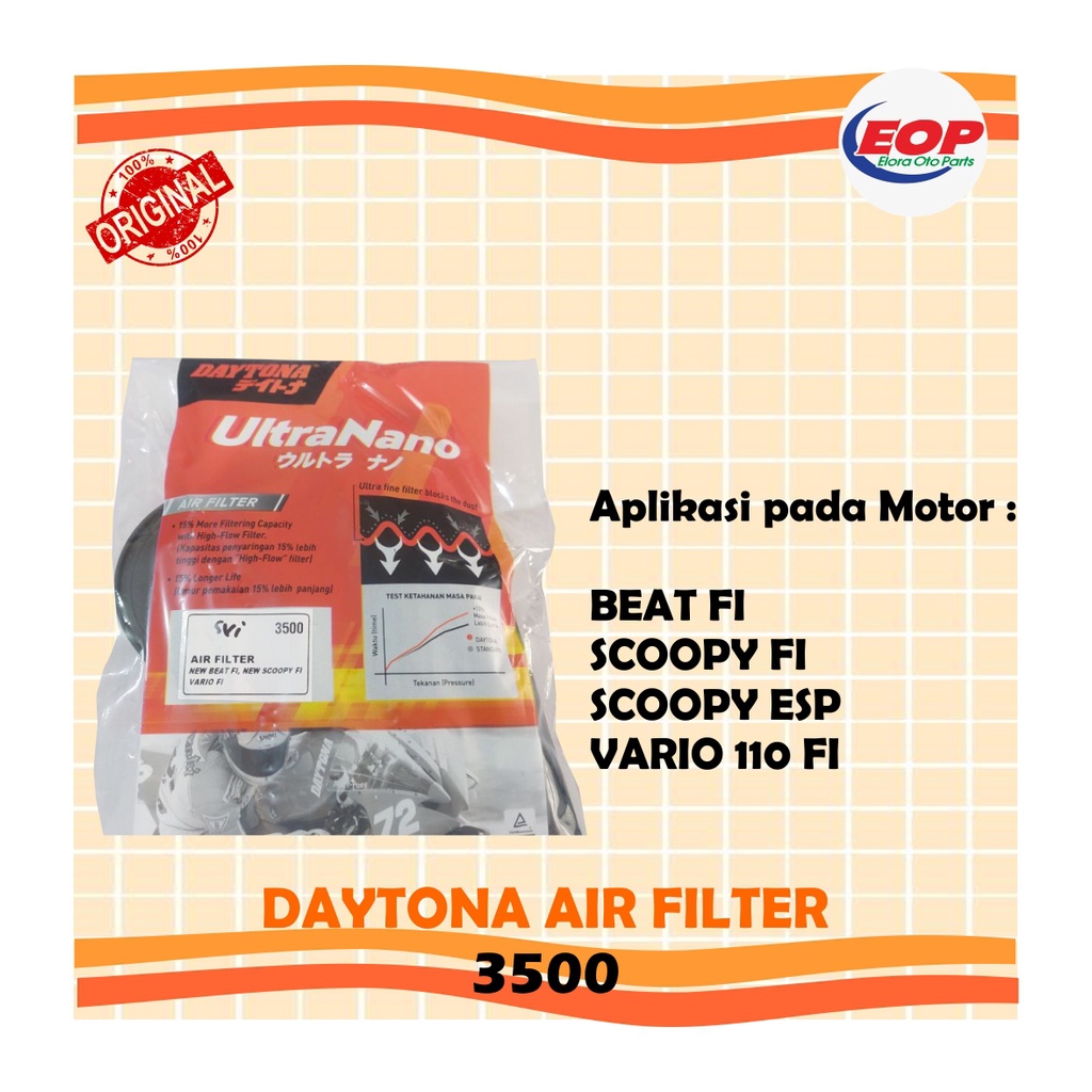 Daytona Air Filter BEAT FI, Scotty FI, Vantel ESP,VARIO 3500 Original ...