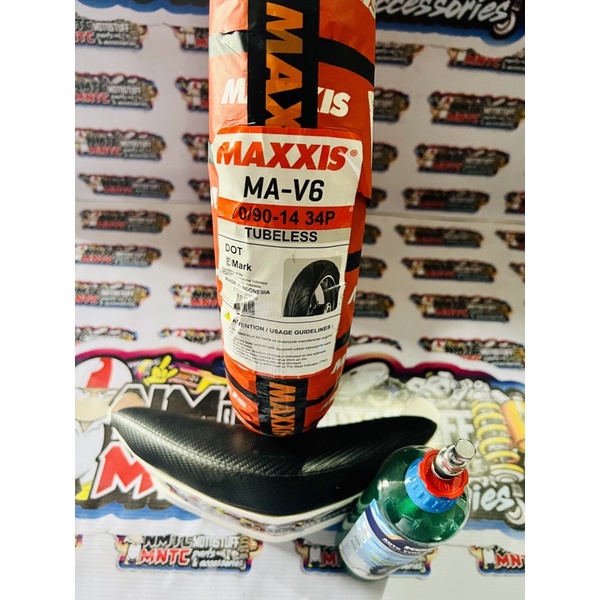 MAXXIS TIRE MA-V6 TUBELESS 70/90/14/ 80/90/14 / 90/90/14 W/ FREE SEALANT TIRE VALVE | Shopee ...
