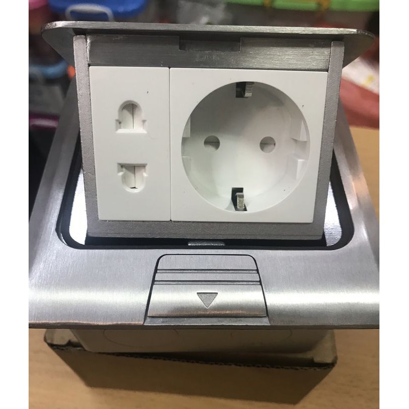 Onesto Silver Ground Socket +2 Pins/Ground Floor Socket +2 Pins/Floor ...