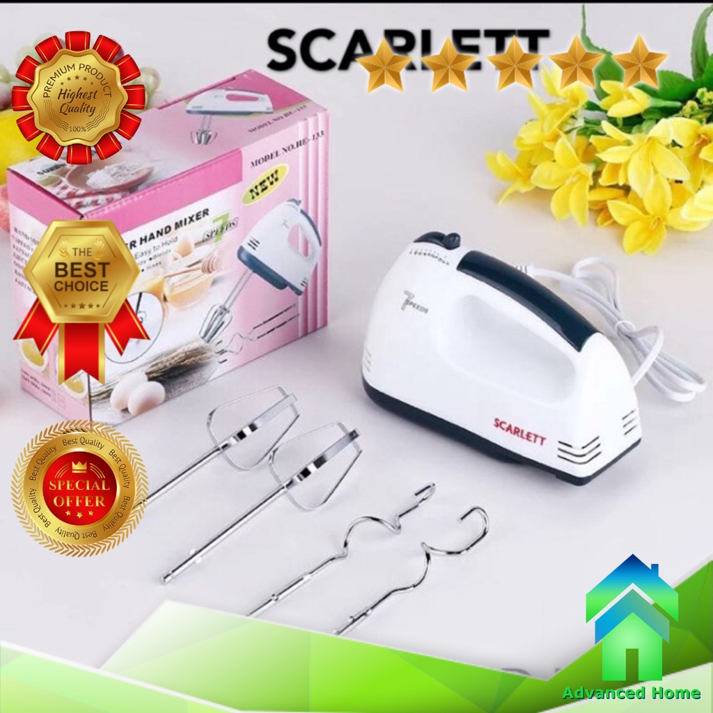 Scarlett Hand Mixer 7 Speed Mode Settings Professional Electric Whisks ...