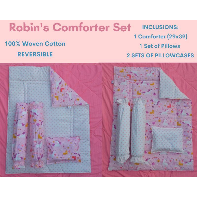 REVERSIBLE 7 in 1 Baby Comforter Set/ Baby Beddings (Robin's Comfy Set ...