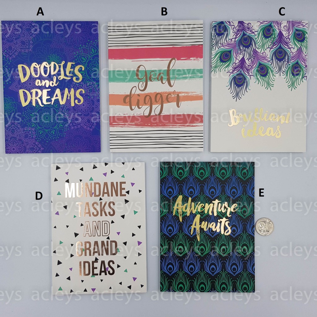 Inspirational Notebooks - Gold Print Notebook with Design Dreams Ideas ...