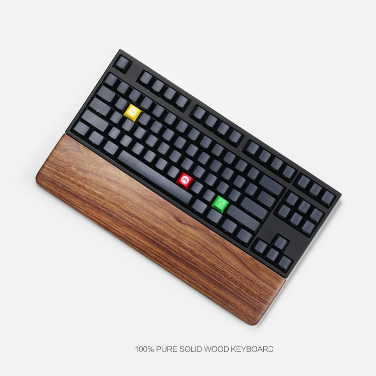 Keyboard hand holder black walnut mechanical keyboard walnut solid wood ...