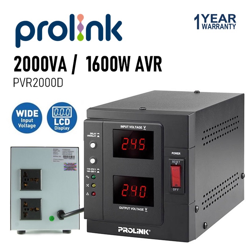 PROLiNK PVR2000D 1600W Auto Voltage Regulator with LCD | AVR | Shopee ...