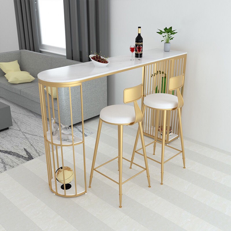 Nordic Mild Luxury Marble Bar Counter Bar Stool Home Living Room Wall ...