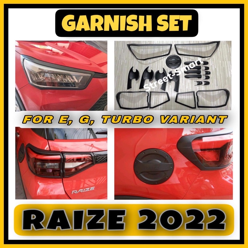 TOYOTA RAIZE 2022-2025 GARNISH SET (Matte Black) | Shopee Philippines