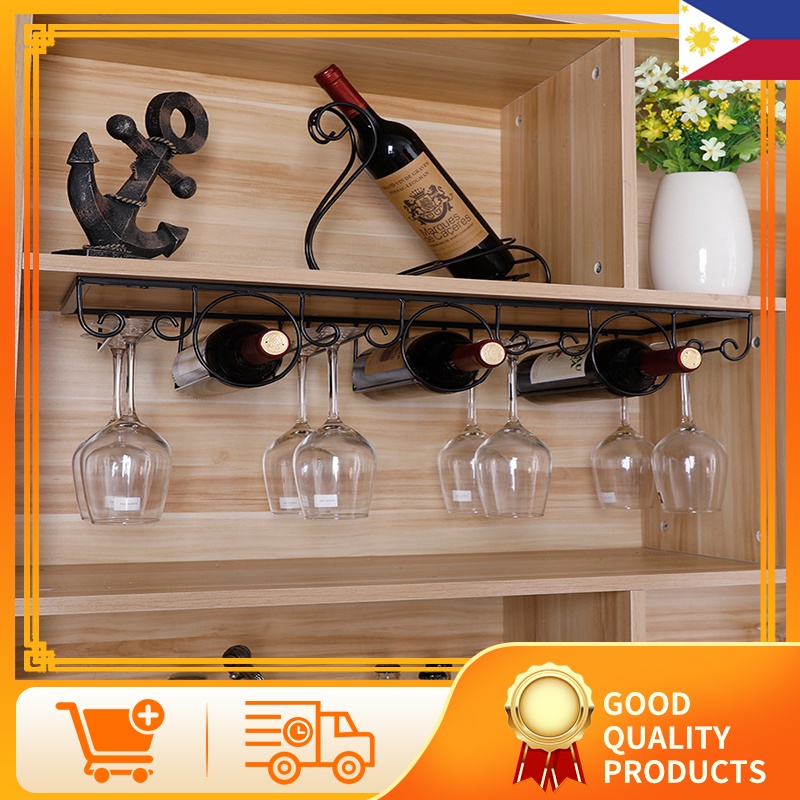 Wine Rack Trough Classic Inverted Wall-mounted Goblet Wine Rack Gold ...