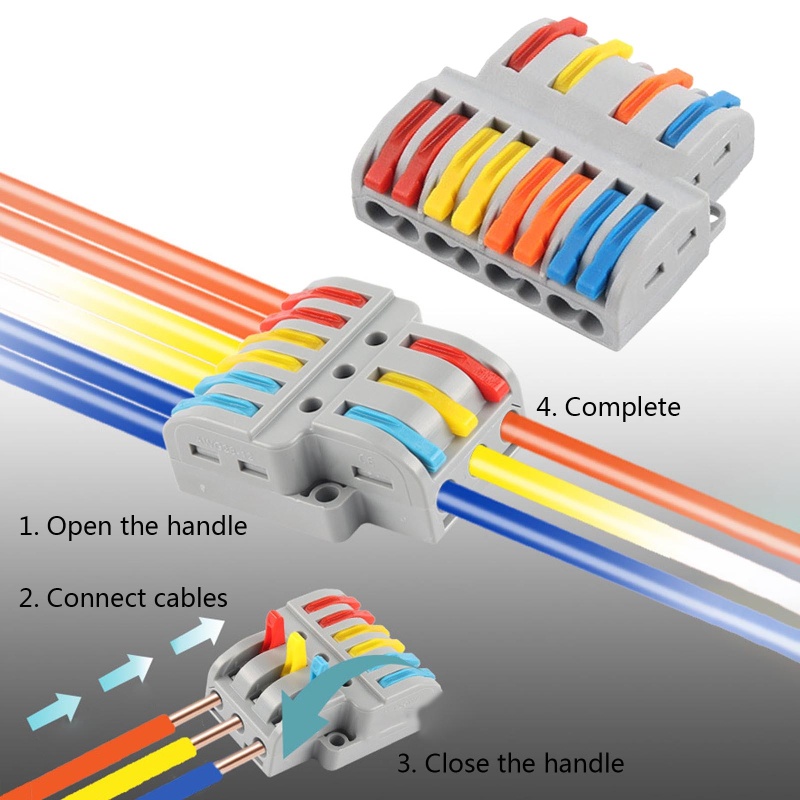 PCF* 5x Wire Lever Nut Connector Fast Junction Box Push in Terminal ...