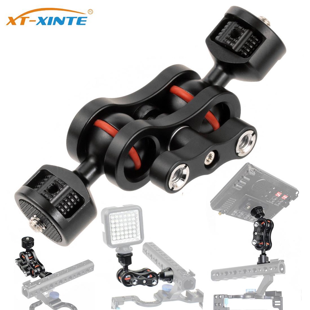 XT-XINTE Aluminum Alloy Double BallHead Mount Adapter Magic Arm 360 ...