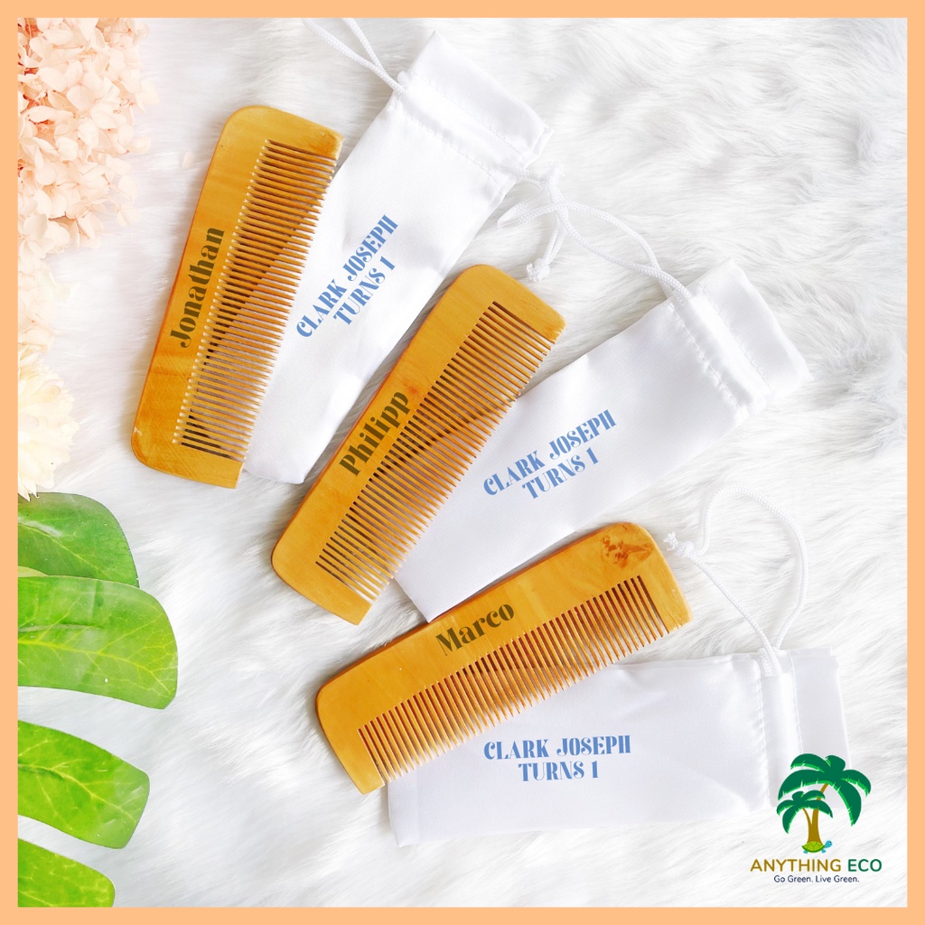 Personalized FLAT / RECTANGULAR Wooden Comb (FREE LASER ENGRAVE - NOT ...