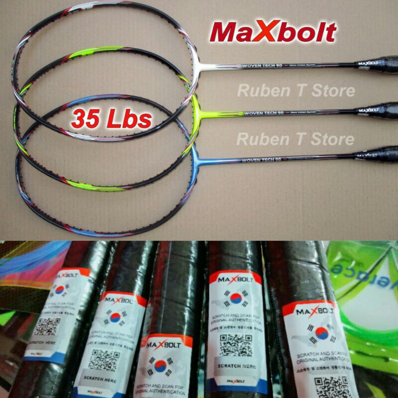 Maxbolt Woven Rackettech90, max 35 Lbs Made in Korea Original | Shopee ...
