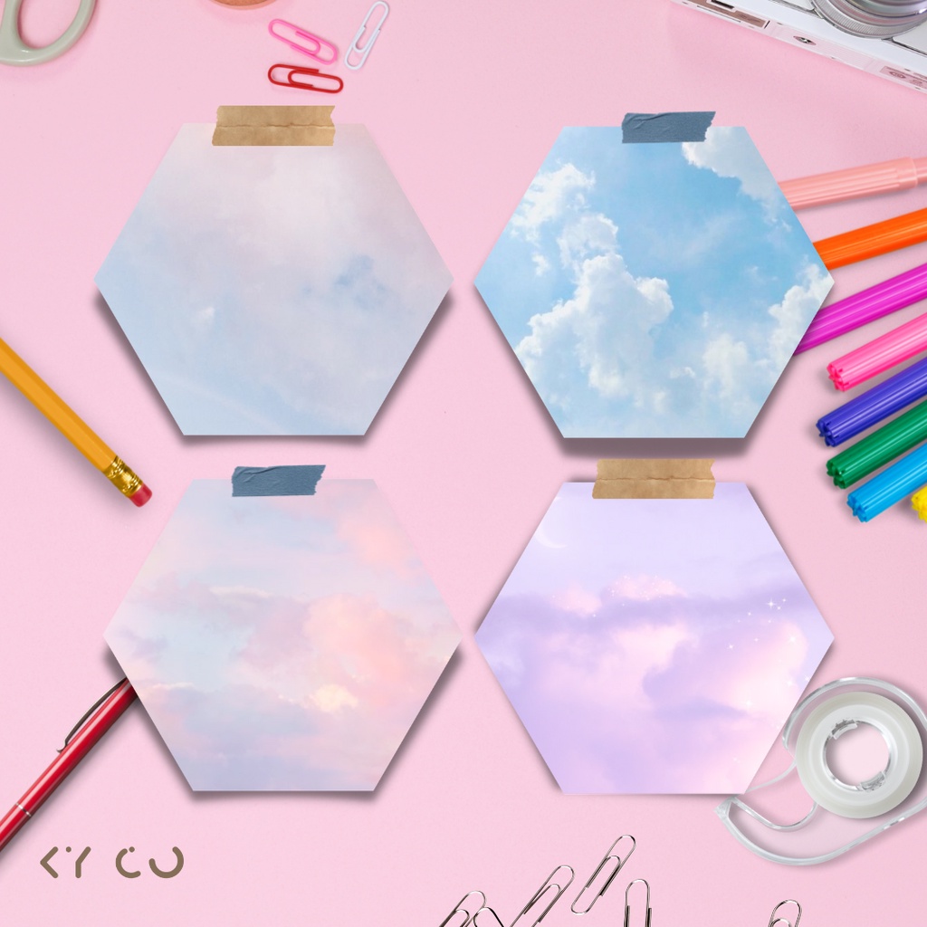KYCO HEXAGON TEAR AWAY MEMOPAD NOTEPAD (SKY EDITION) | Shopee Philippines