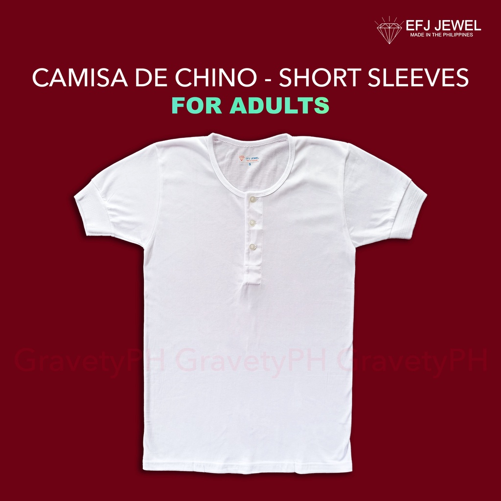 Camisa de Chino White for ADULT - EFJ JEWEL Brand Kamisa de Chino ...