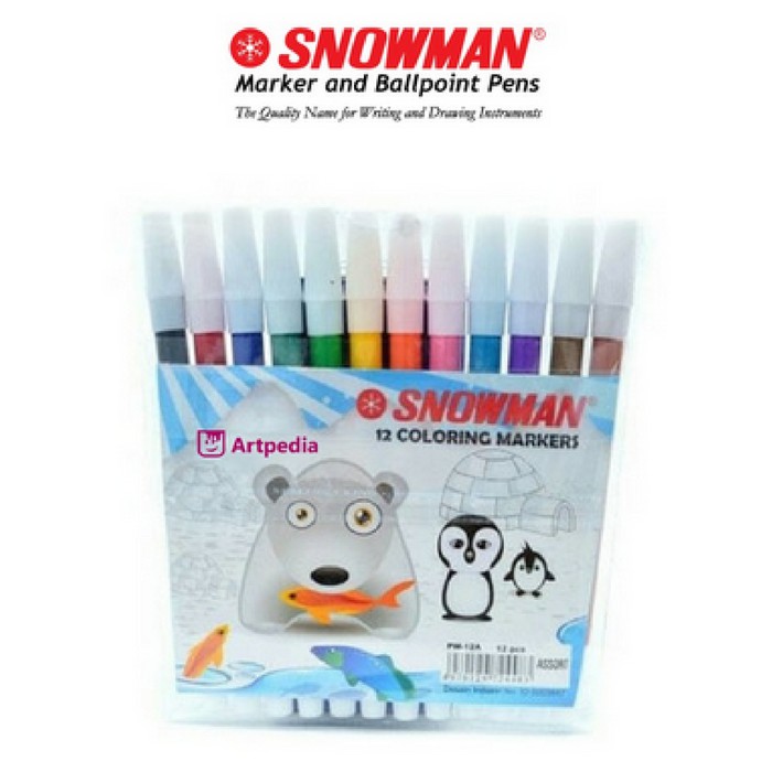 Snowman Marker set 12 Colors/spidol set | Shopee Philippines