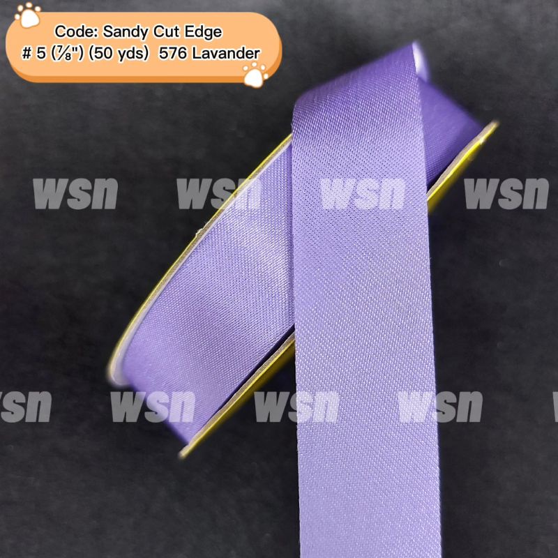 1 inch (7/8 inch) Satin Ribbon SANDY Cut Edge 5 (22 mm) (50 yards/roll ...