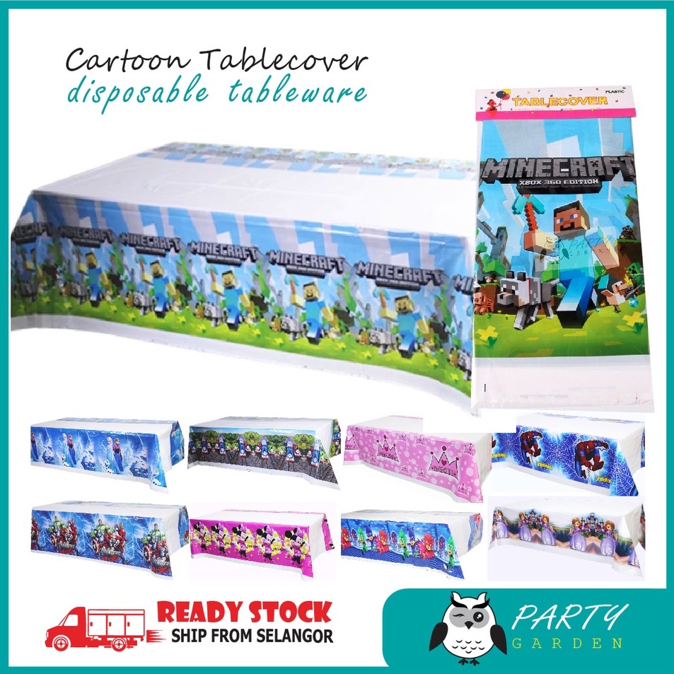 Tablecloth /alas meja party tablecover / Minecraft Sophia Unicorn ...