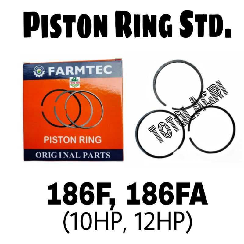 Piston Ring Set Std 186F 186FA Aircooled Diesel Engine 10HP 12HP ...