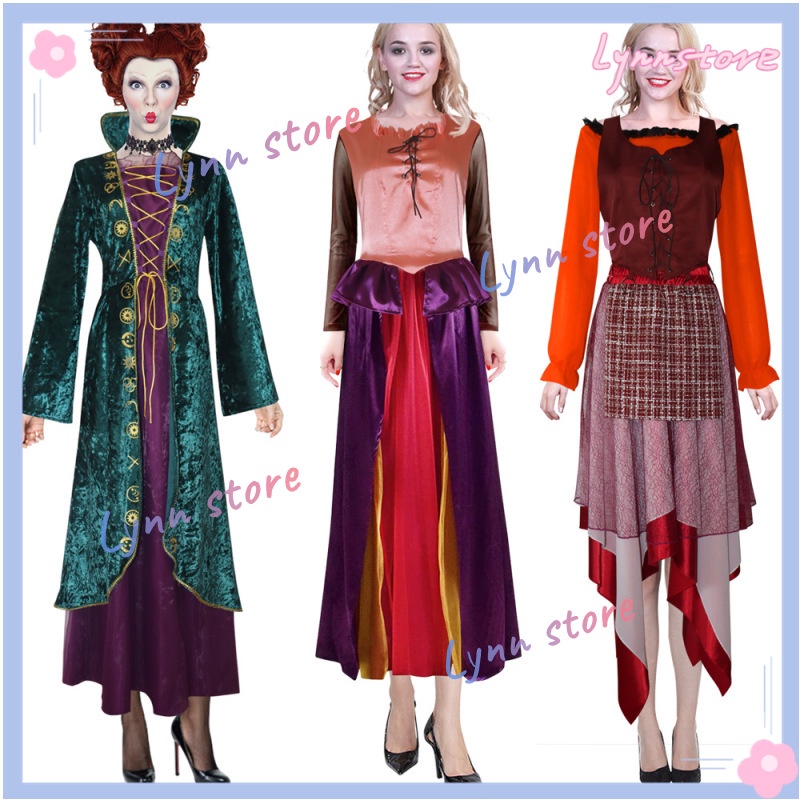 Witch Mary Sarah Winifred Cosplay Costume Hocus Pocus Sanderson Sisters ...