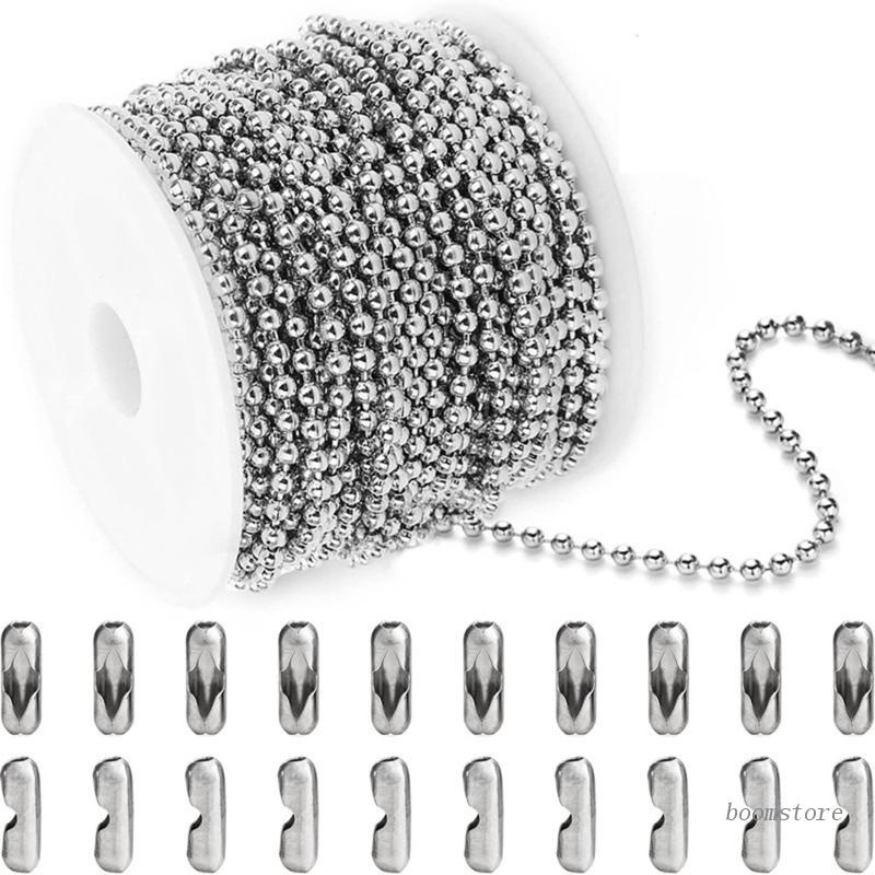 Boom 33ft Rustproof Pull Chain Stainless Steel Bead Chain Military Dog ...