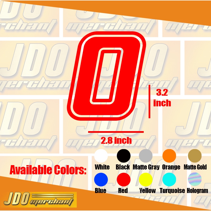 Numbers vinyl sticker for car / motor 1pc only | Shopee Philippines