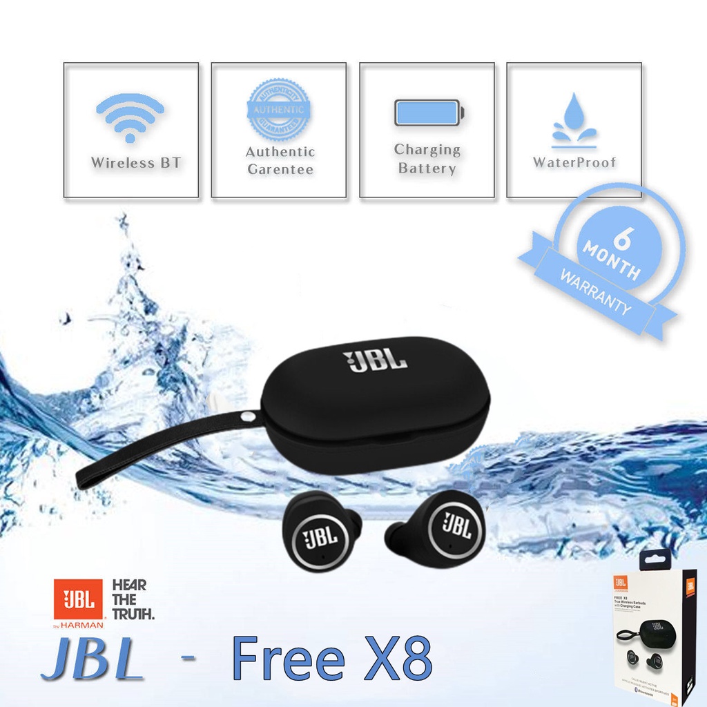 JBL Free X8 Bluetooth Headset Wireless Earbuds TWS Headset In-Ear ...