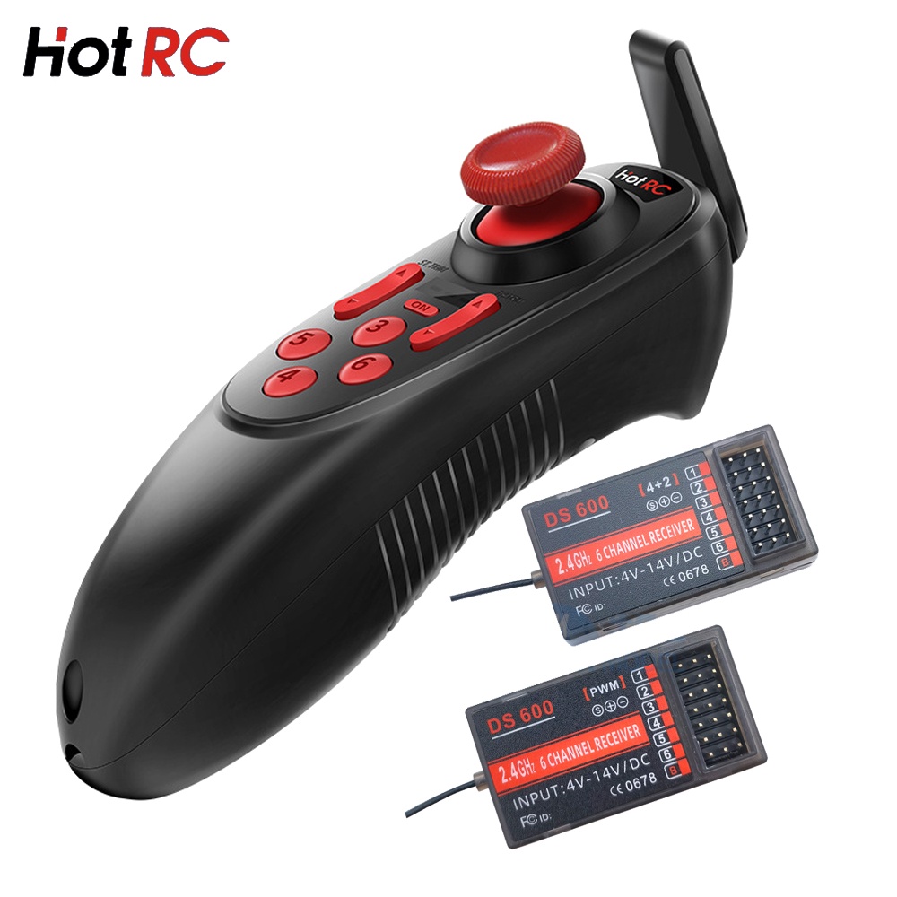 HOTRC DS-600 6CH 2.4GHz FHSS Radio System Transmitter Remote Controller DS600 PWM/4 2 GFSK 6CH ...
