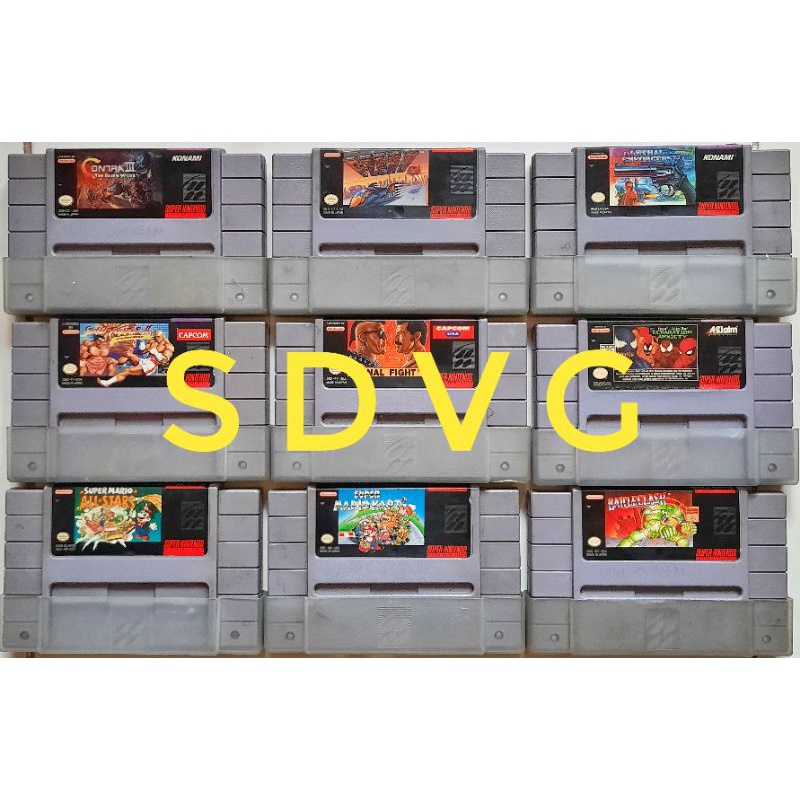 SNES Games: Mario Kart•Street Fighter•Contra 3•FZero•Final Fight•Super ...